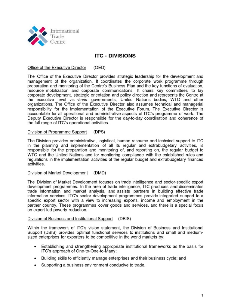 ITC Divisions | PDF | Business | Economies