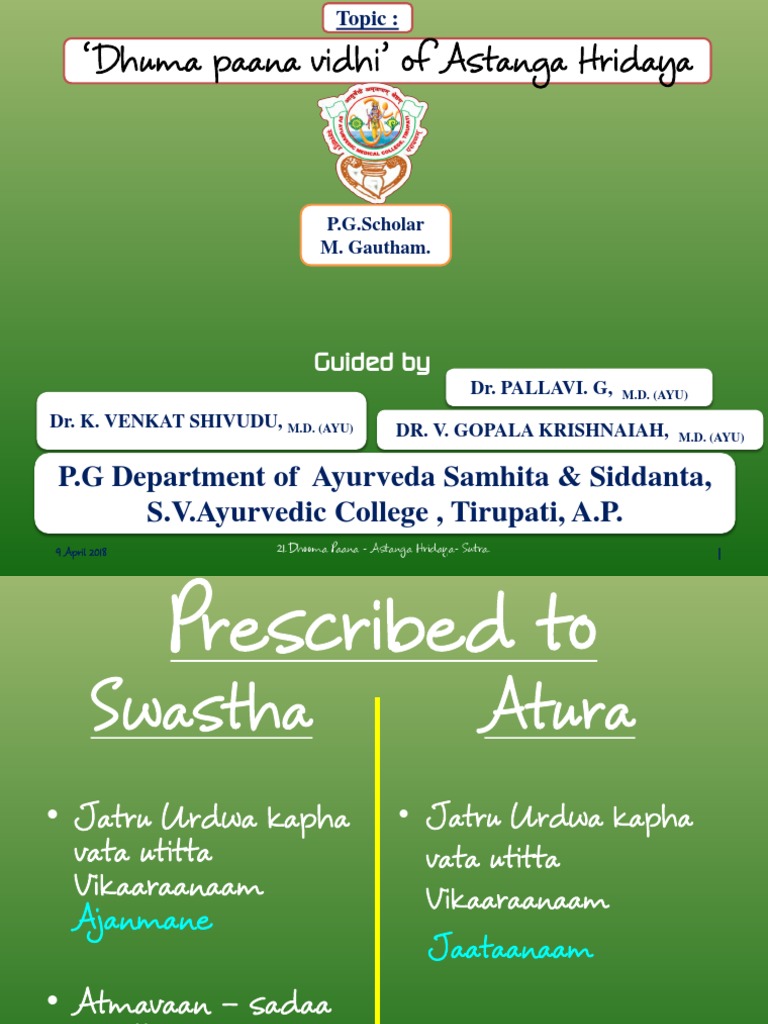 Dhoomapaana | PDF | Traditional Knowledge | Ayurveda