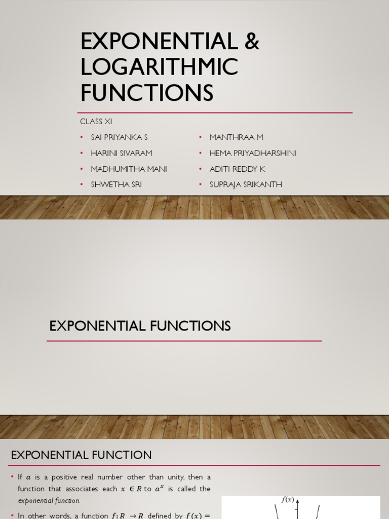 Exponential & Logarithmic Functions | PDF | Function (Mathematics ...
