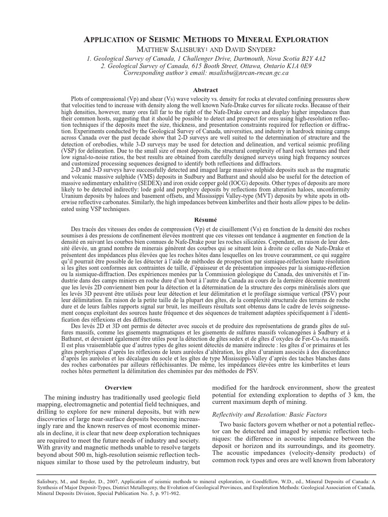 Seismic Methods PDF | PDF | Reflection Seismology | Igneous Rock