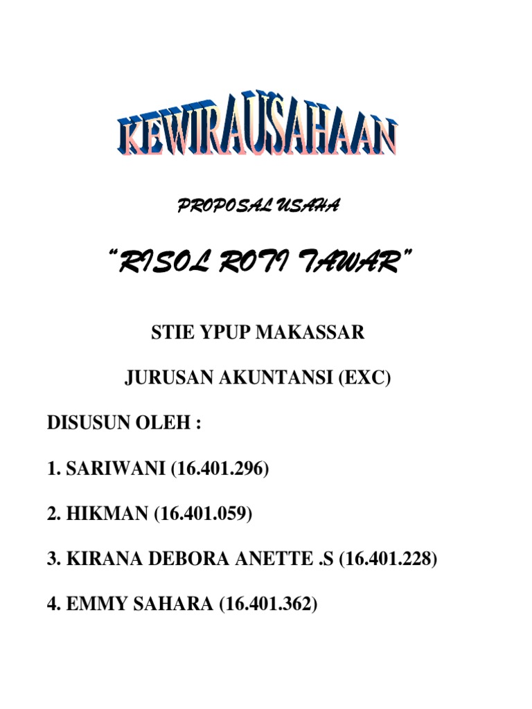 Proposal Risol Roti Tawar | PDF