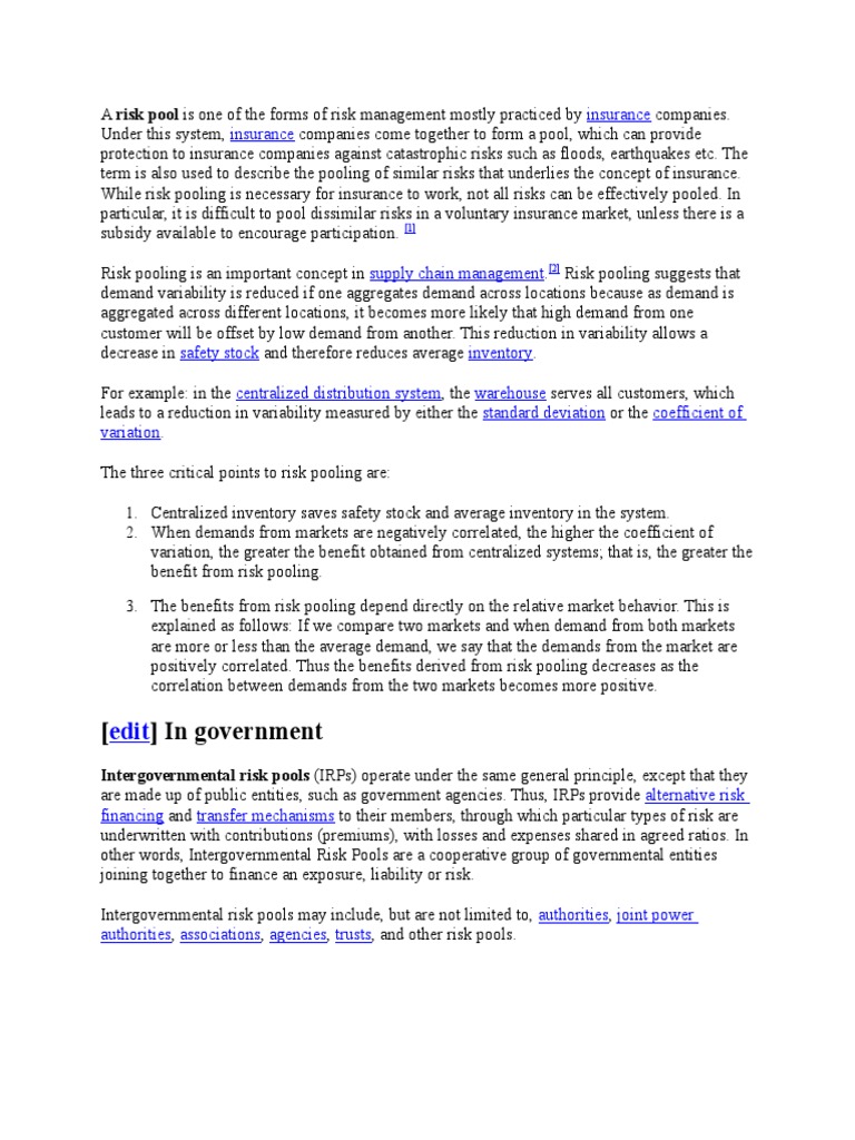 In Government: Intergovernmental Risk Pools (Irps) Operate Under The ...