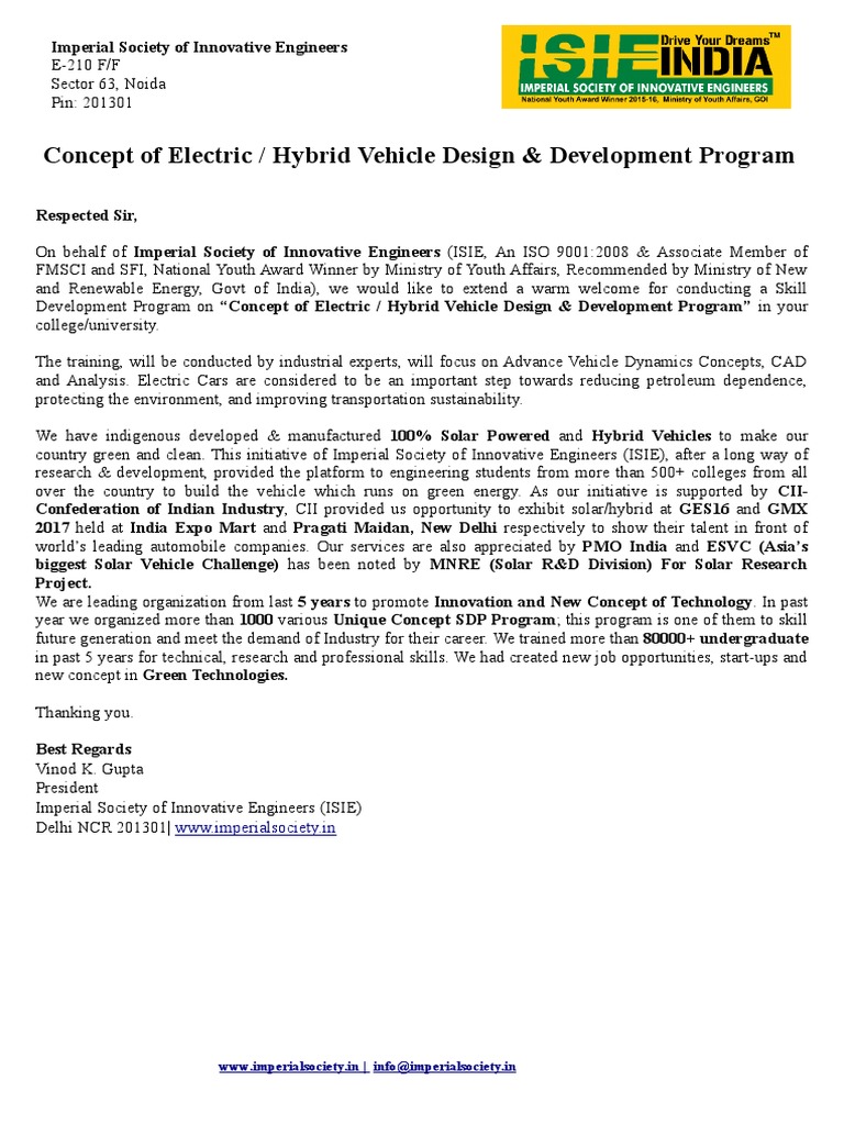 3 Days Electric Hybrid Vehicle Design & Development 3 Days Program ...