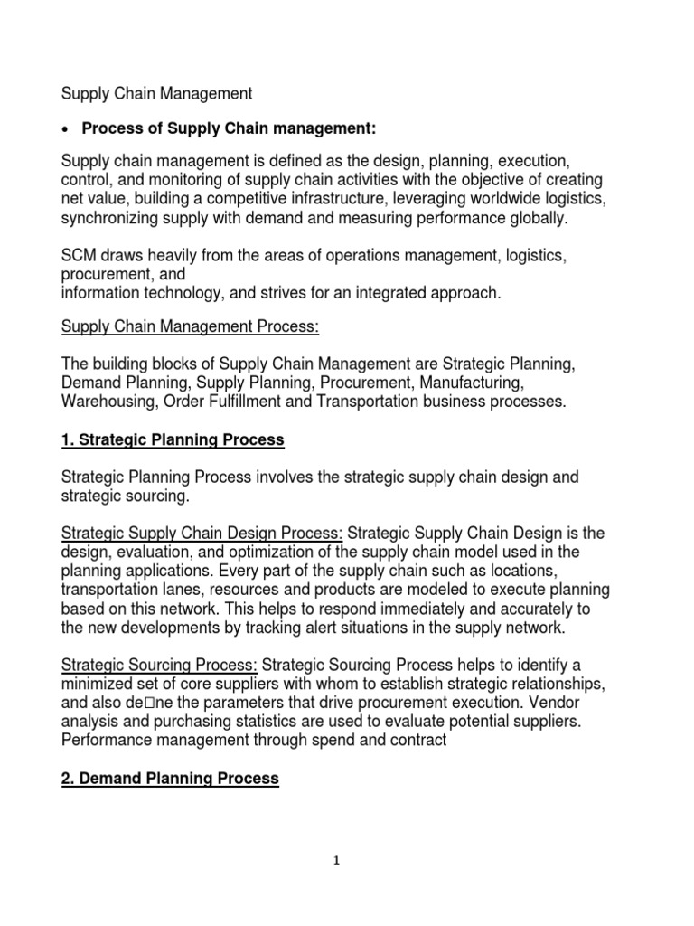 Supply Chain Management | PDF | Supply Chain | Strategic Management