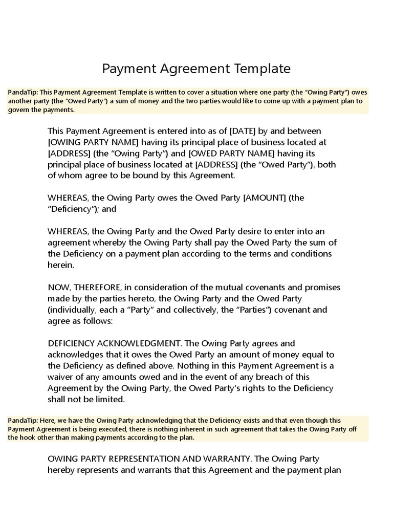 Payment Agreement Form