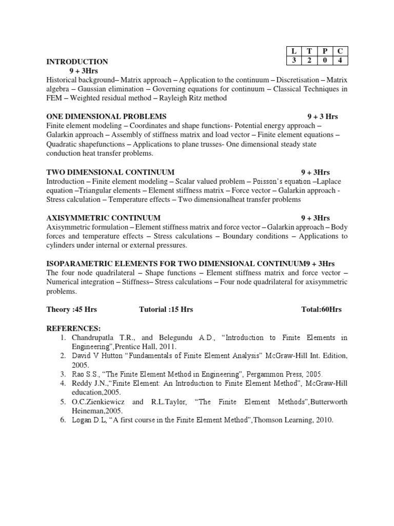 Finite Element Analysis Pdf Finite Element Method Matrix 5064