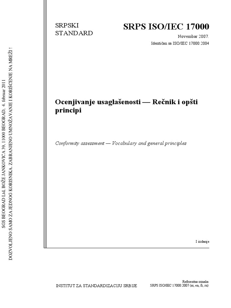 22 Srps Iso Iec 17000 | PDF