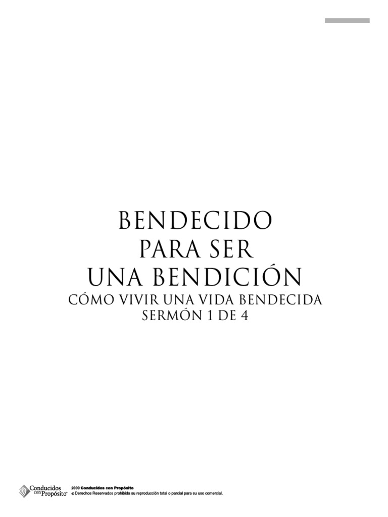 CÓMO VIVIR UNA VIDA BENDECIDA Bendecido para Ser Una Bendición | PDF ...