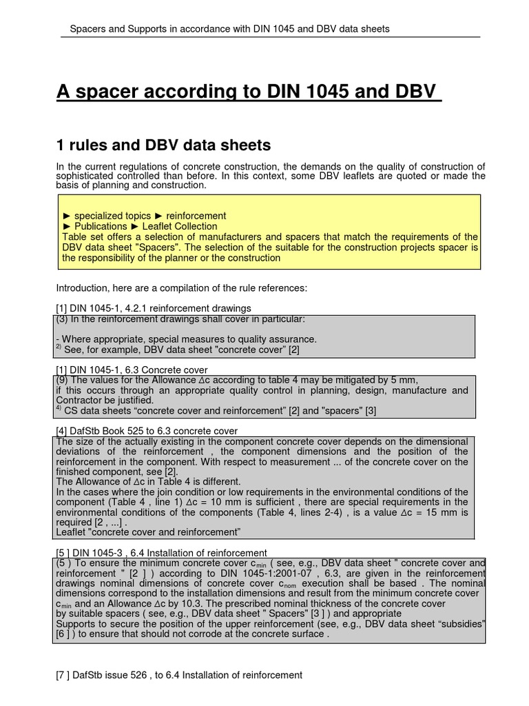 DIN 1045 Spacer | PDF | Concrete | Corrosion