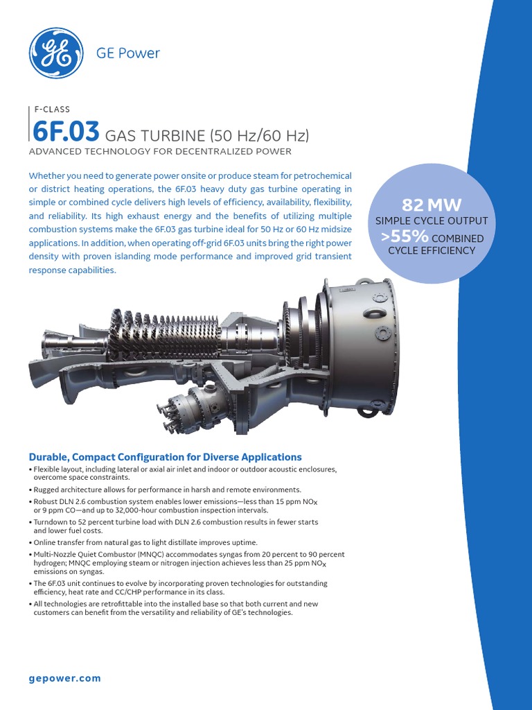 6F.03 Fact Sheet 2016 PDF | PDF | Gas Turbine | Energy Technology