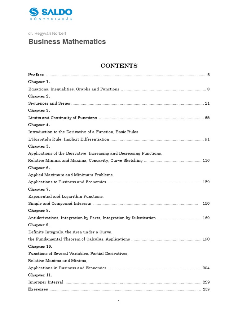 Business Mathematics | PDF | Integral | Function (Mathematics)