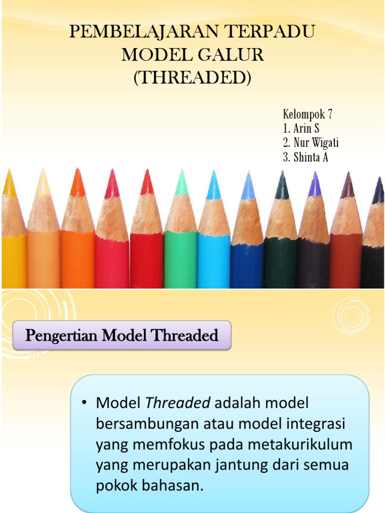 Pembelajaran Terpadu (Model Threaded) | PDF