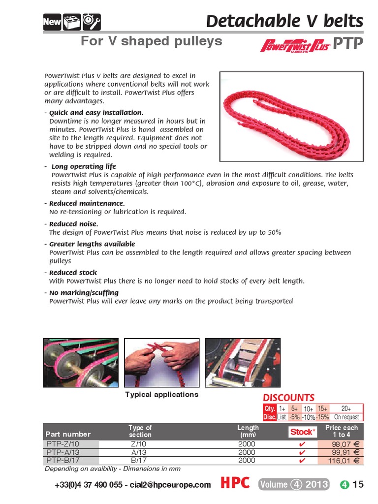 For V Shaped Pulleys: - Quick and Easy Installation | PDF | Belt ...