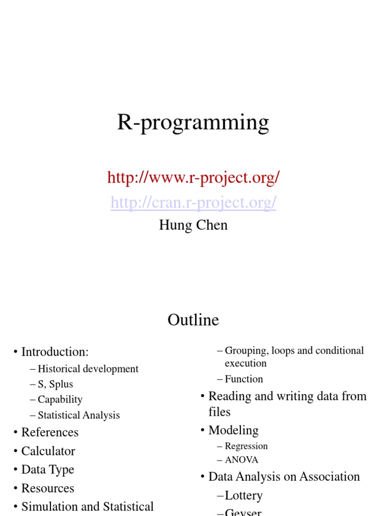R Programming | PDF | R (Programming Language) | Resampling (Statistics)
