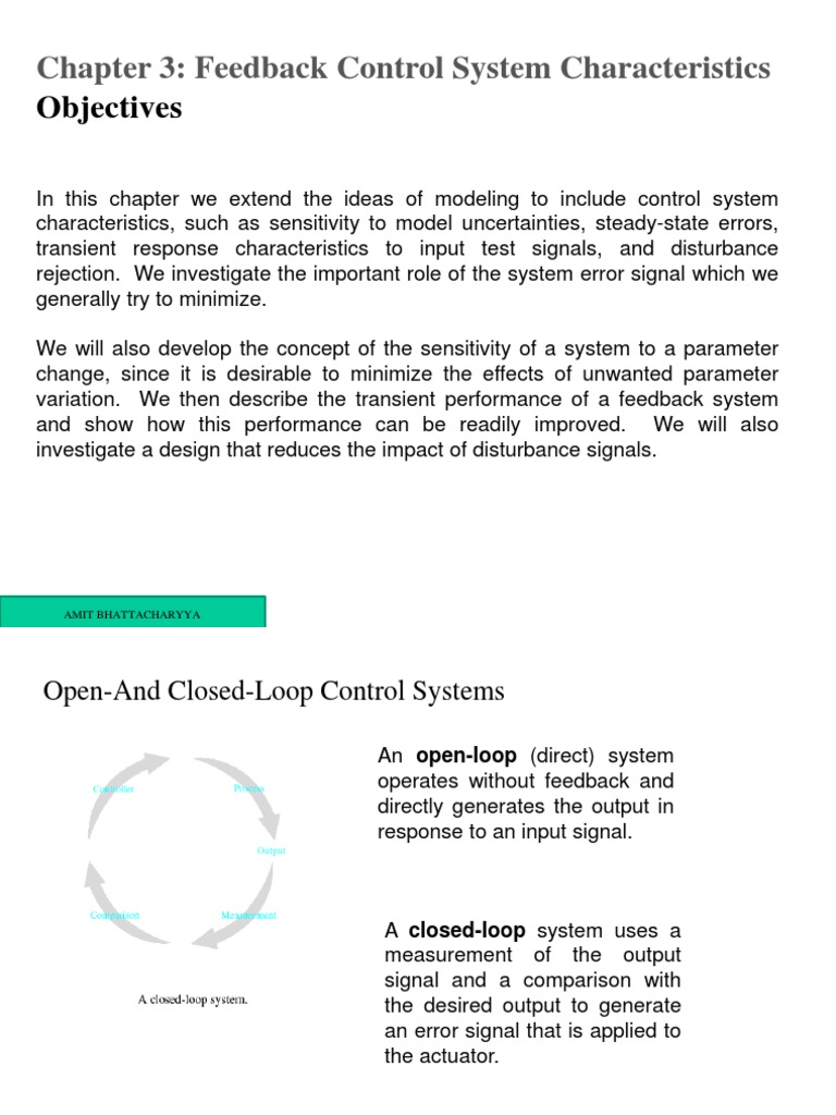 Objectives: Chapter 3: Feedback Control System Characteristics | PDF ...