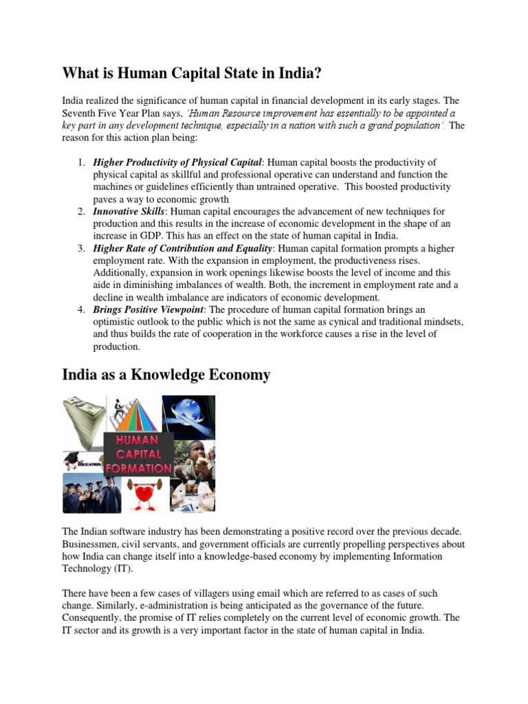 What Is Human Capital State in India | PDF | Human Capital | Economic ...