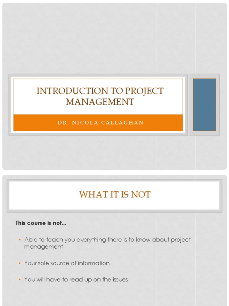 Introduction To Project Management | PDF | Project Management | Economies