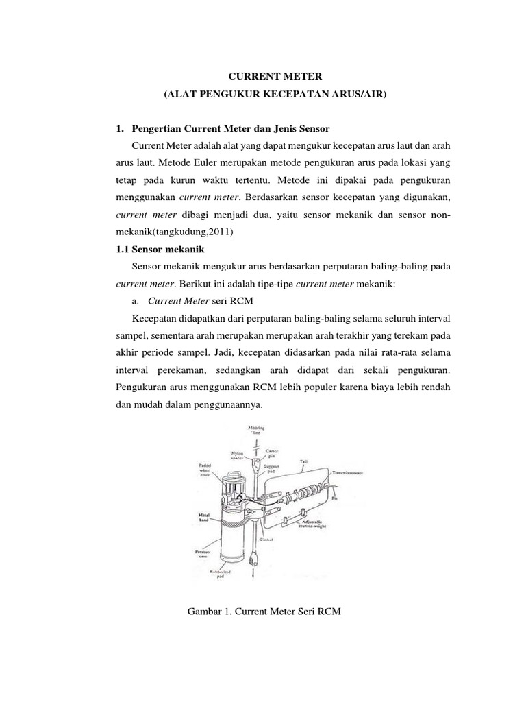 Pengertian Dan Komponen Current Meter | PDF