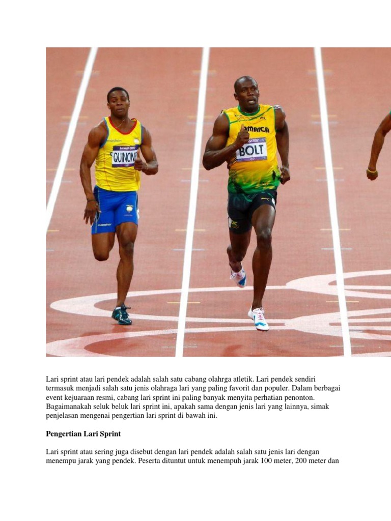 Lari Sprint Atau Lari Pendek Adalah Salah Satu Cabang Olahrga Atletik | PDF