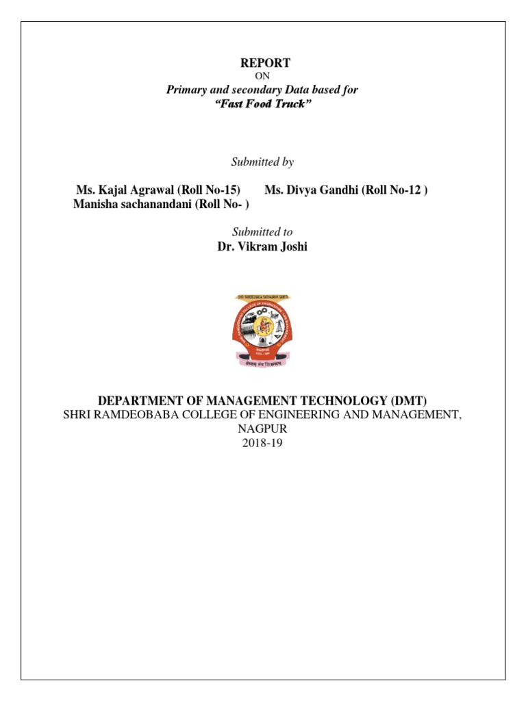 Food Truck Market Analysis in Nagpur | PDF | Fast Food | Food Truck