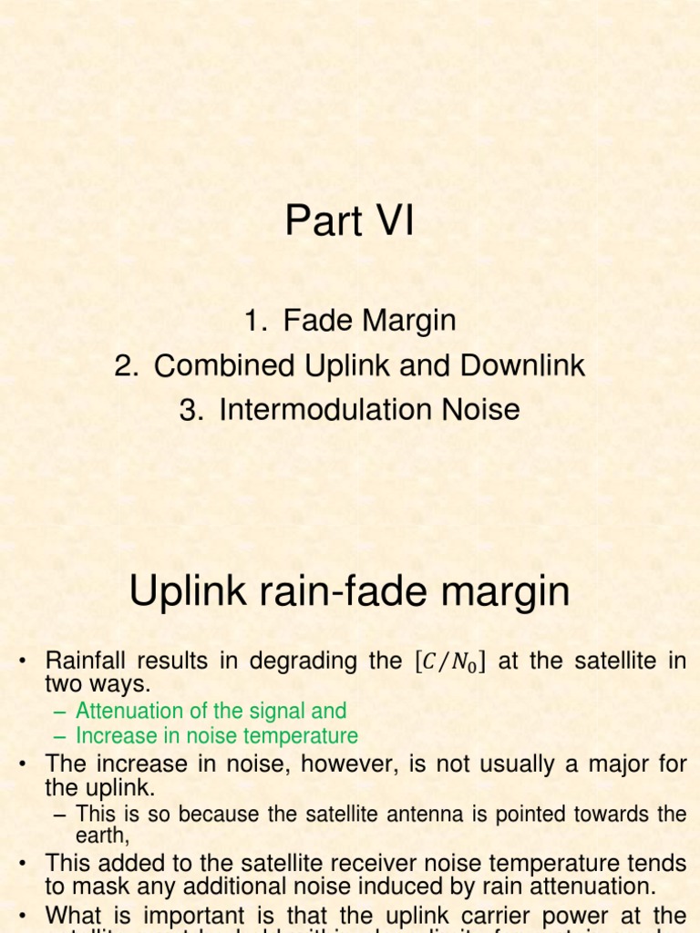Satellite Communication - Link Budgeting - Fade Margin | PDF | Decibel ...