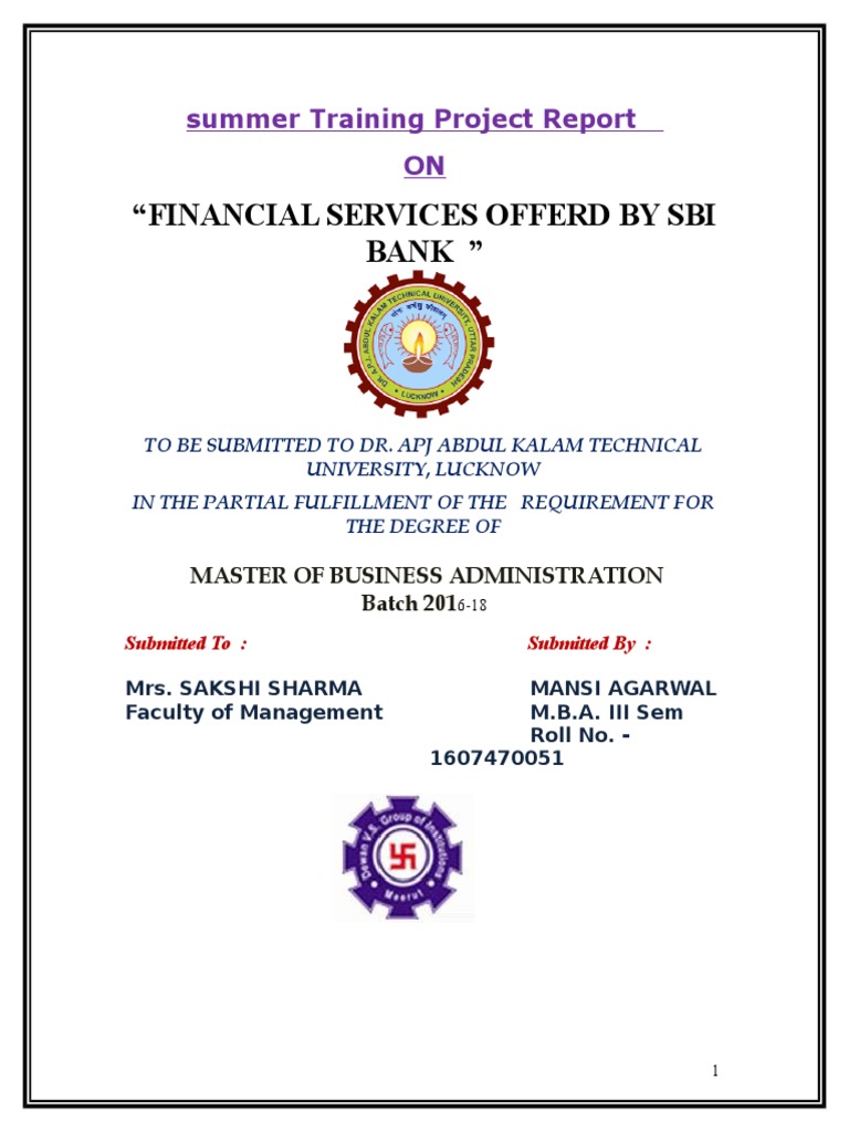 Financial Analysis of SBI Bank PROJECT (MANSI) | PDF | Transaction Account | Cheque