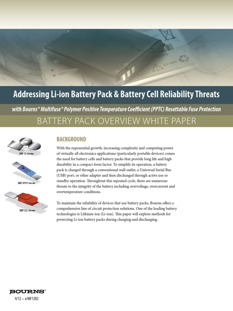 Battery Pack White Paper | PDF | Rechargeable Battery | Lithium Ion Battery