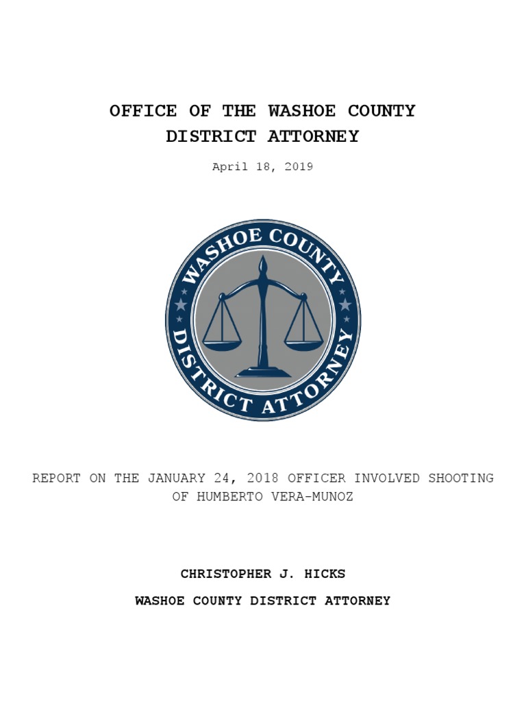 Washoe County District Attorney's Office Releases Report On Fatal ...