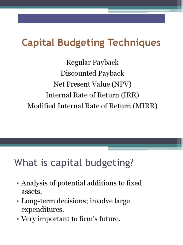 Capital Budgeting | PDF | Capital Budgeting | Net Present Value