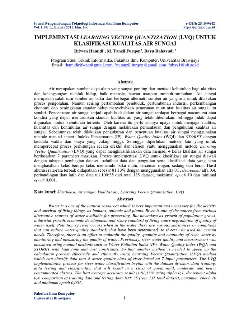 Implementasi Learning Vector Quantization (LVQ) Untuk Klasifikasi ...
