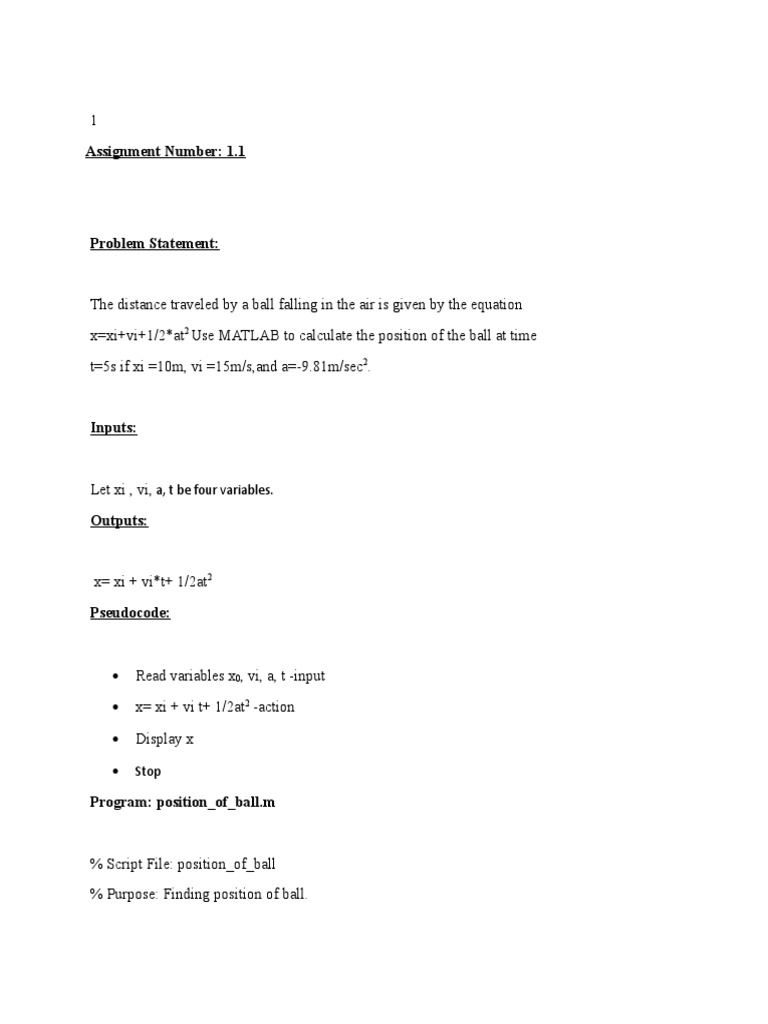 Assignment Number: 1.1: A, T Be Four Variables | PDF | Matrix ...