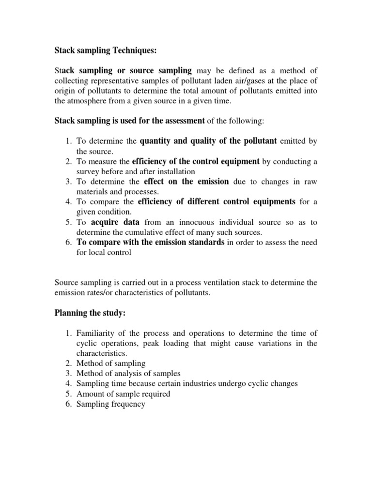 Stack Sampling | PDF | Air Pollution | Sampling (Statistics)