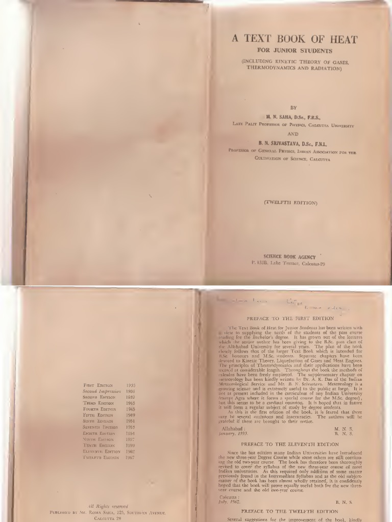 ATextBookOfHeat-M.n.saha Text PDF | PDF | Steam Engine | Entropy