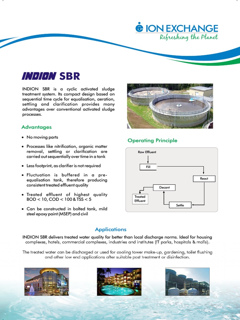 Indion SBR | PDF | Environmental Issues With Water | Waste Treatment Technology