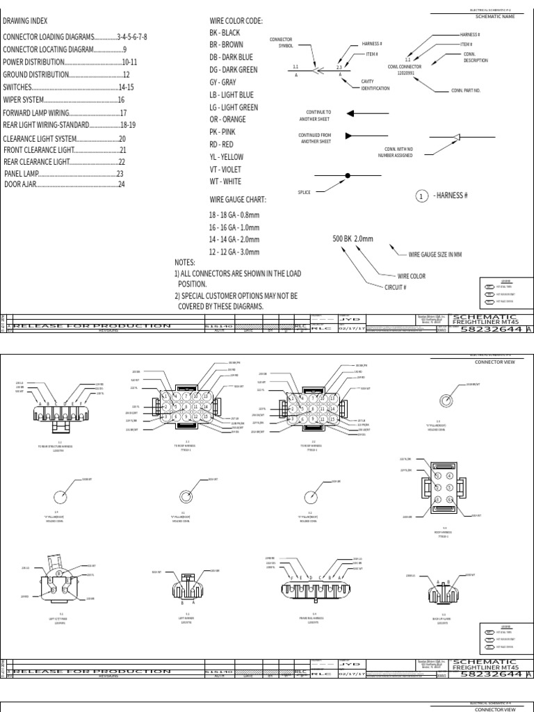 Freightliner MT45 Electrical Schematic | PDF | Transportation ...