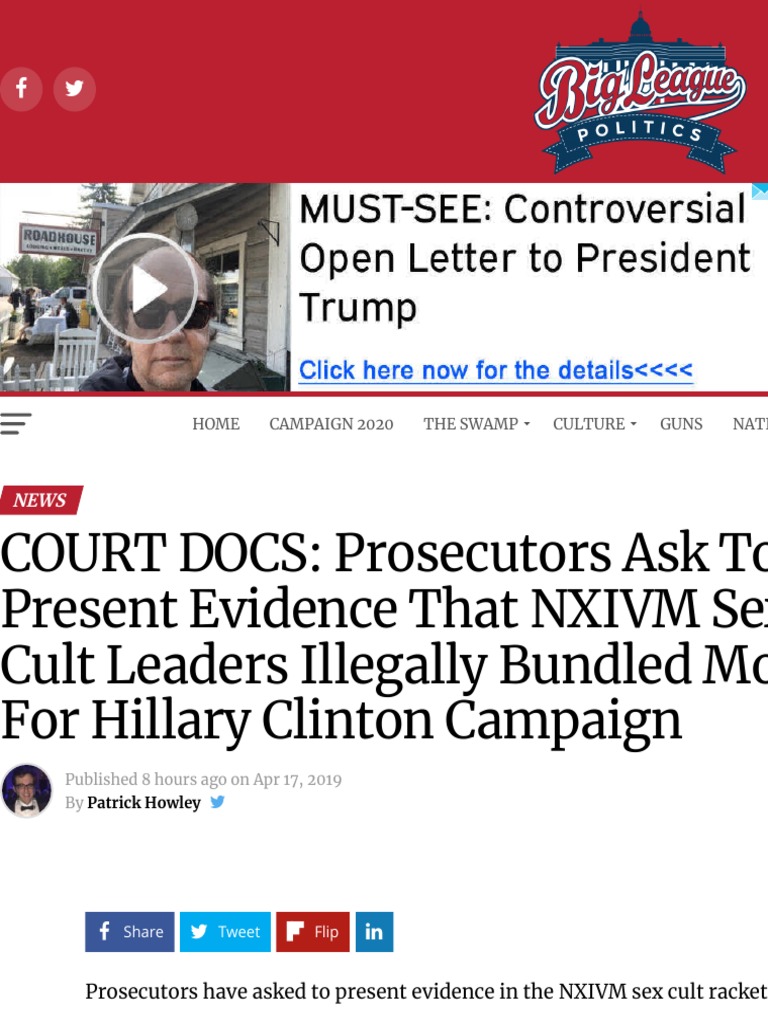 COURT DOCS: Prosecutors Ask To Present Evidence That NXIVM Sex Cult ...