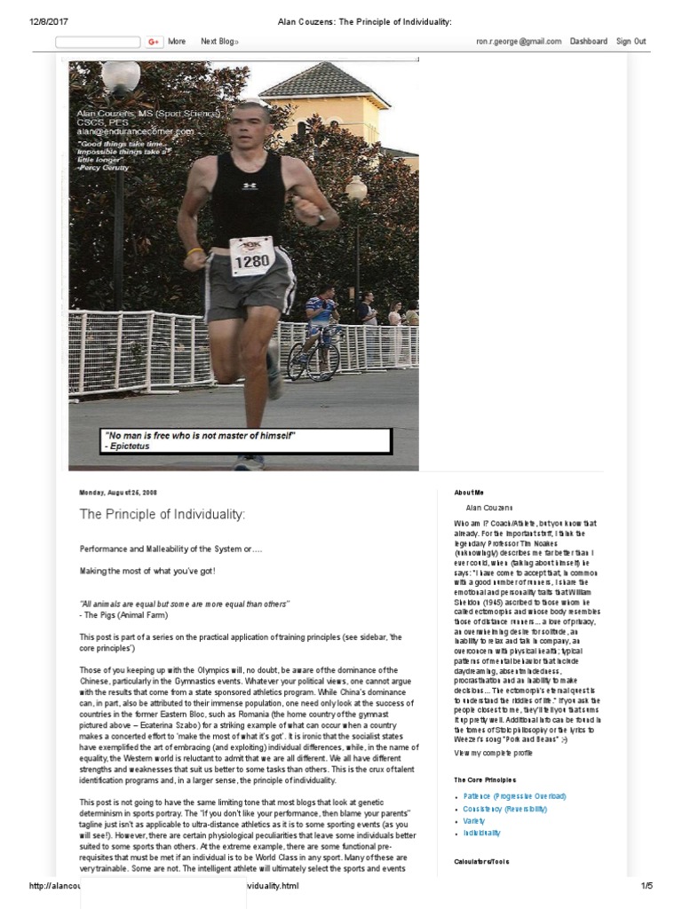 The Principle of Individuality Explained | PDF | Aerobic Exercise ...