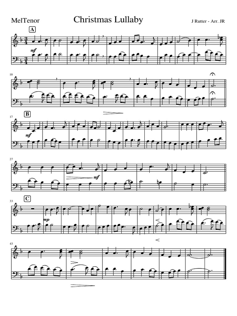 Christmas Lullaby - John Rutter - satb.Tba-MelTenor | PDF