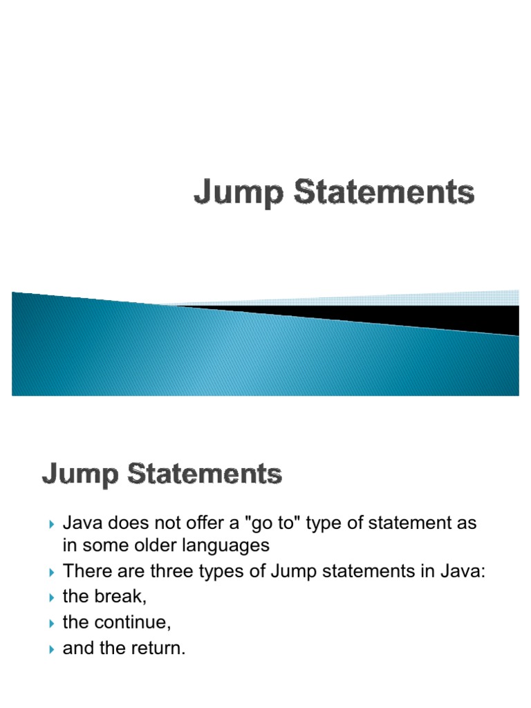 Jump Statements Pdf Control Flow Variable Computer Science