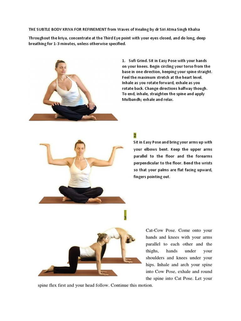 Subtle Body Kriya For Refinement Kundalini Yoga | PDF | Hand | Foot