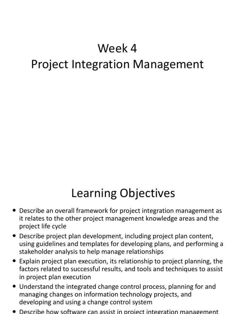 Project Integration Management Advanced Project Management Lecture 