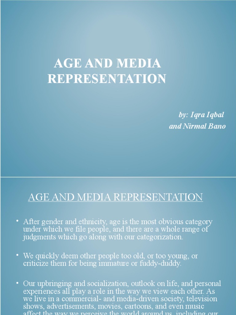 I I - Age and Media Representation | PDF | Mass Media | Adolescence