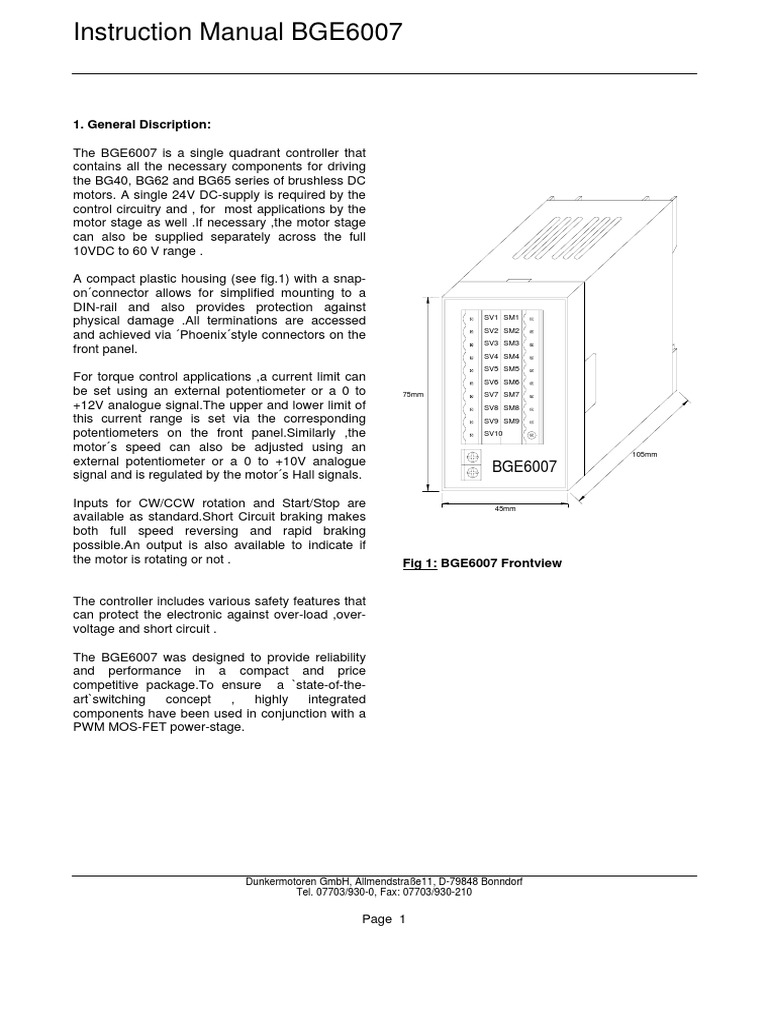 Manual BGE 6007 | PDF | Electric Motor | Electrical Connector