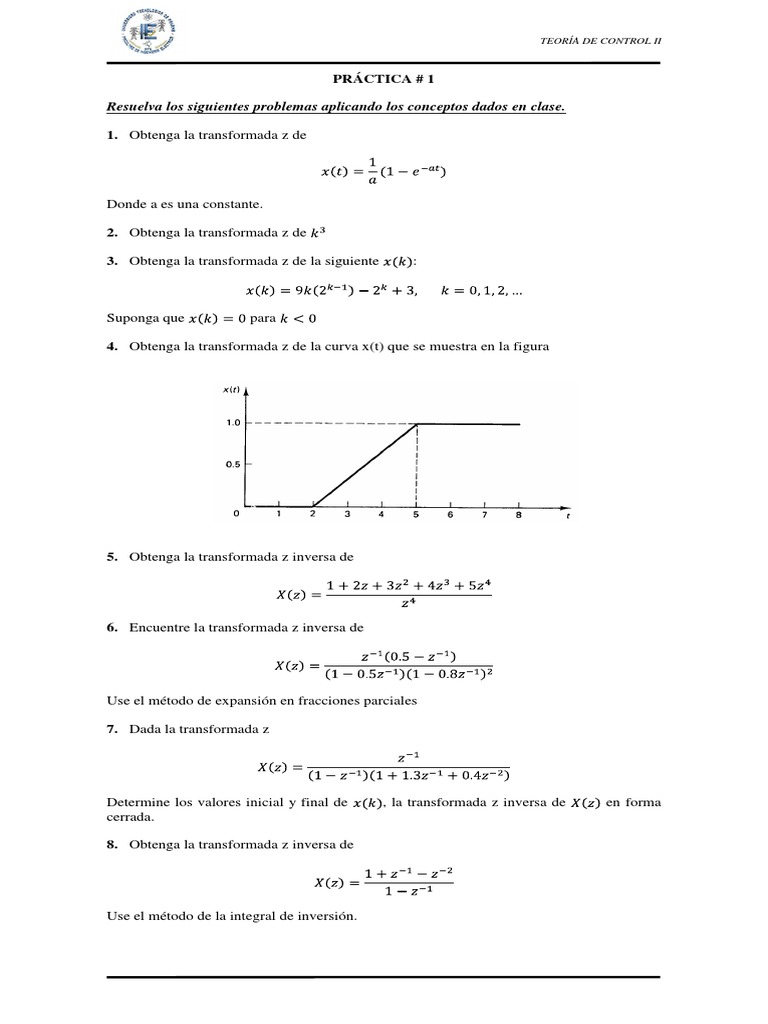 Transformadas Z e Inversas en Control II | PDF | Métodos y materiales de enseñanza