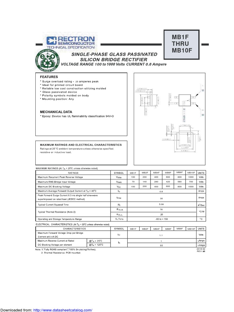 mb1f mb10f | PDF | Electrical Equipment | Electromagnetism