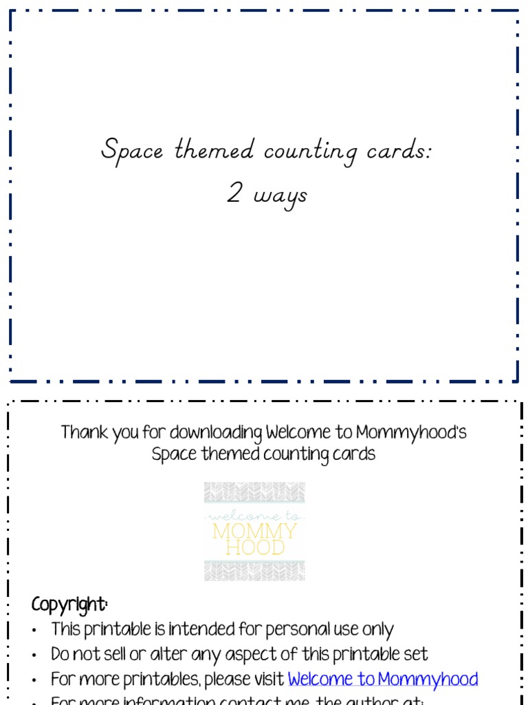 Space Number Cards | PDF