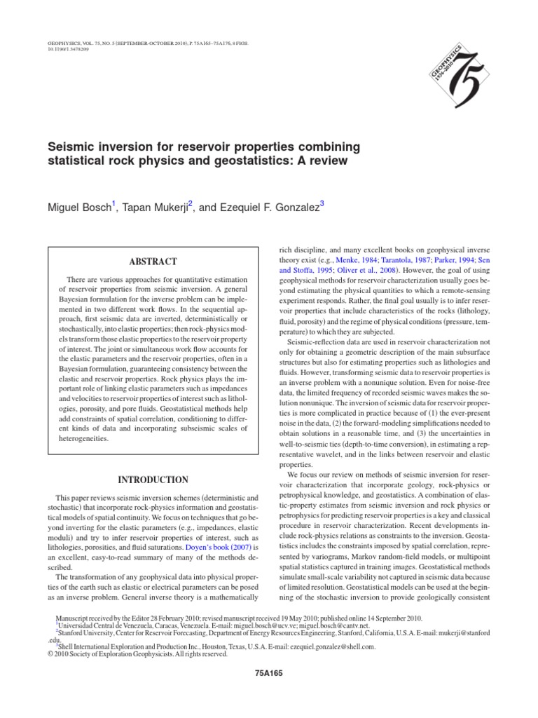 Seismic Inversion PDF | PDF | Teaching Mathematics | Statistics
