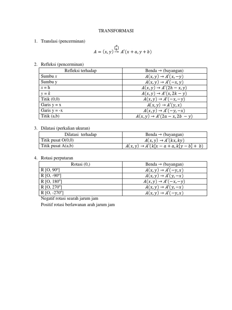 Rumus Transformasi | PDF