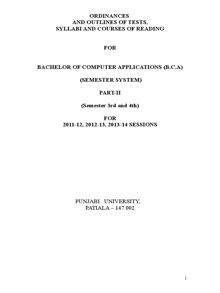 BCA Part-II (Semester III & IV) | PDF | Inheritance (Object Oriented Programming) | Constructor ...