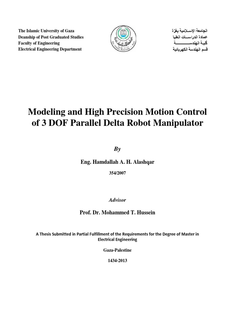 Modeling and High Precision Motion Control of 3 DOF Parallel Delta Robot Manipulator | PDF ...